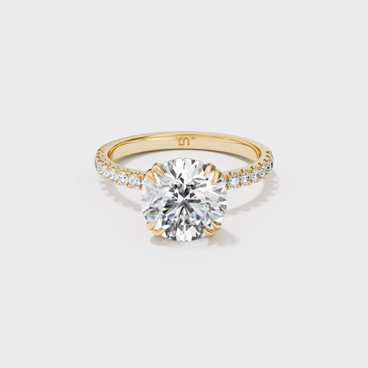 Lotus Round Solitaire - Diamond Band | Lindelli