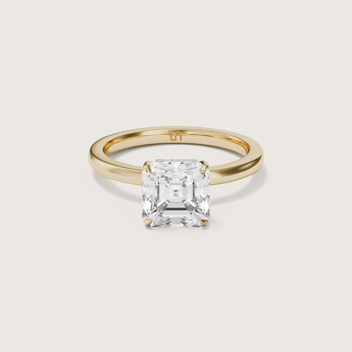 Bianca Asscher Solitaire - Hidden Halo | Lindelli