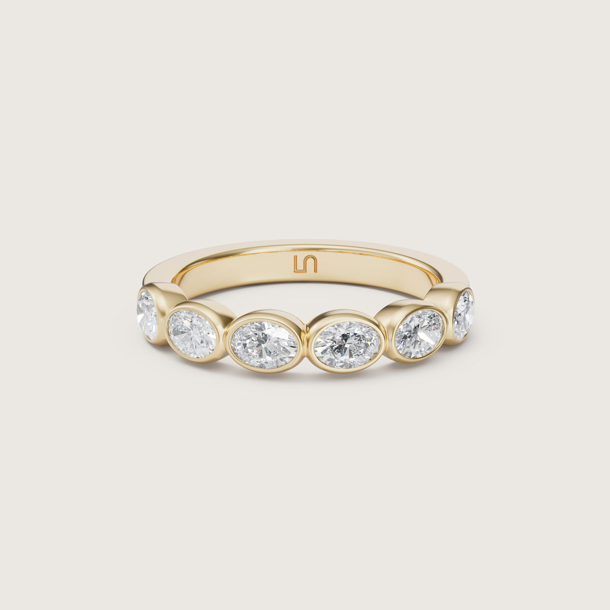 Domino Oval Bezel Diamond Band | Lindelli